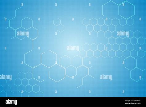 Digitally Generated Chemical Structure In Blue And White Stock Photo