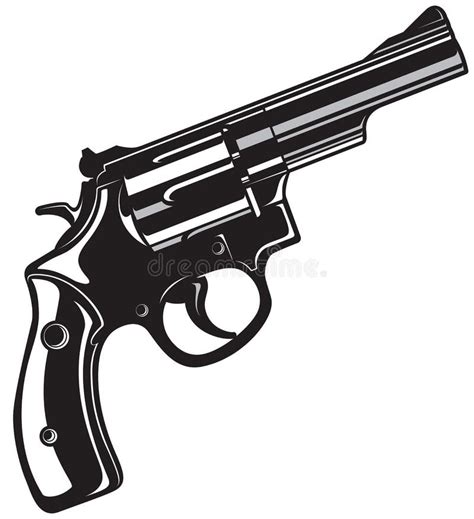 Black Revolver Gun Stock Vector Illustration Of Isolated 80941090