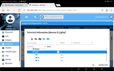 Selecting Devices Screen In Example Iot Issue IoBroker IoBroker Admin GitHub