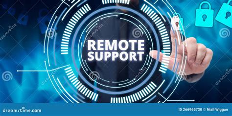 Hand Writing Sign Remote Support Conceptual Photo Help End Users To