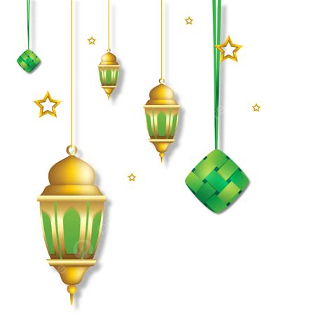 Lampu Ramadhan Dan Dekorasi Ketupat Vektor Dekorasi Ramadhan 2023