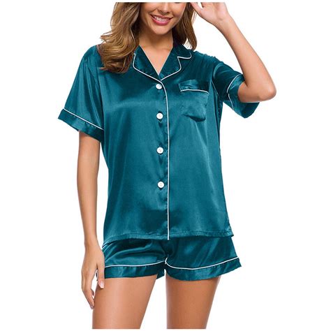 Calafebila Silk Pajamas For Women Set Button Down Pjs For Women