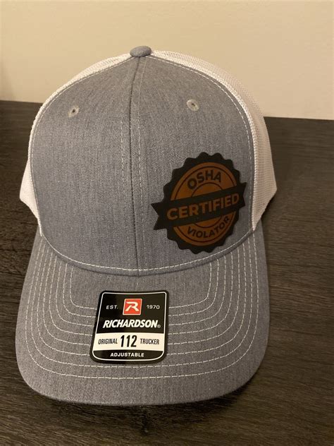 Osha Certified Violator Leather Patch Trucker Hat Richardson 112 Etsy