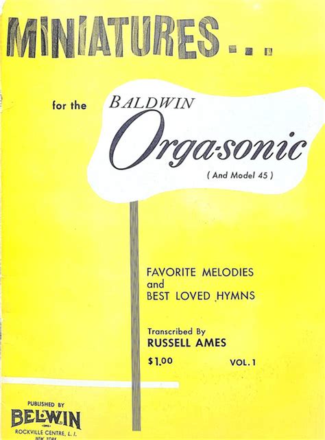 Usedvintage Book Miniatures For The Baldwin Orga Sonic And Model 45