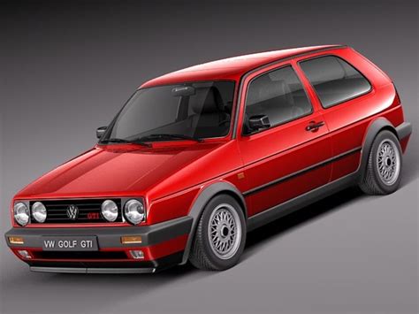 Volkswagen Golf Gti Mk2 1983 1992 3d Model 129 Fbx Lwo C4d 3ds
