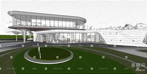【商业建筑su模型】 现代su80商业建筑su模型下载 Id2051129 免费su模型库 青模su模型网