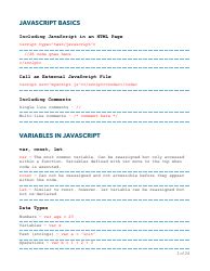 Javascript Essentials Cheat Sheet Download Printable PDF Templateroller