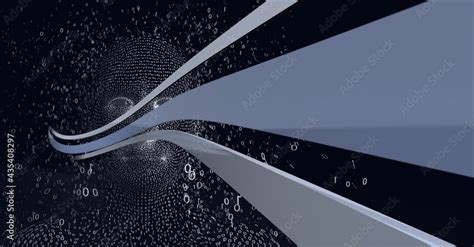 Composition Of Exploding Human Head Formed With Binary Coding And Grey
