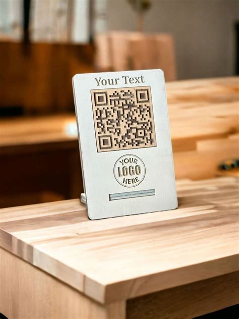 custom qr code table sign qr code menu qr code menu sign wooden qr