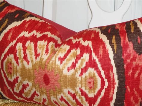 Decorative Pillow Cover Duralee Masala Red Ikat Red Etsy