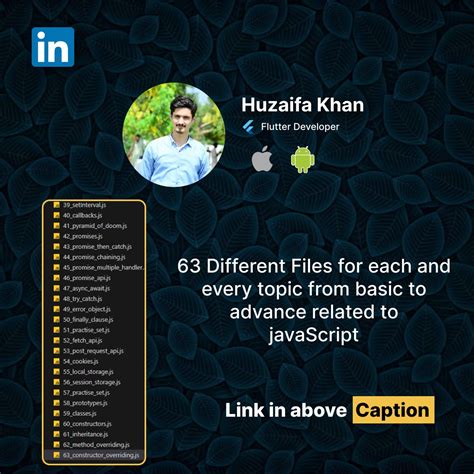 huzaifa khan on linkedin javascript backend nodejs mongodb flutter flutterdeveloper learning
