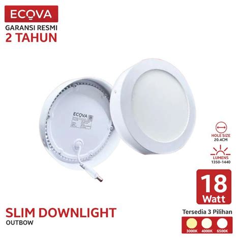Jual Ecova Slim Downlight Lampu Panel LED Bulat Outbow 18 Watt Di Lapak Ridista Online Store
