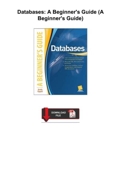 Databases A Beginners Guide A Beginners Guide