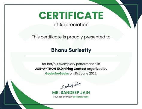 Bhanu Surisetty On Linkedin Job Hiringcontest Python Geeksforgeeks