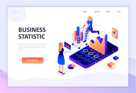 Modern Flat Design Isometric Concept Of Business Statistic 543526 Vector Art At Vecteezy