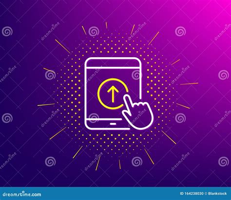 Swipe Up Tablet Pc Line Icon Scrolling Arrow Sign Landing Page Scroll