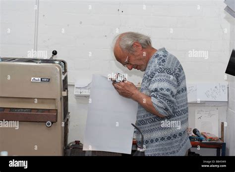 Printer At Work Traditional Print Checking Print Stock Photo Alamy