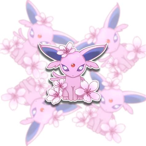 Cherry Blossom Espeon Sticker Holographic Pokemon Sticker Etsy
