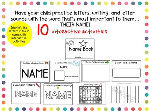 Name Activities Preschool Workbook Personalized Name Book Etsy