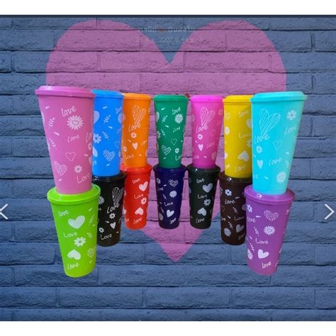 แก้ว 22oz Pp แข็ง สกรีนลาย Love Love คละสี ผิวด้าน Shopee Thailand