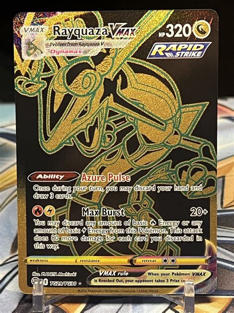 Rayquaza Vmax Tg29tg30 Gold Full Art Secret Rare Silver Tempest