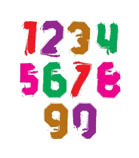 Premium Vector Hand Drawn Stroked Numerals Collection Of Unusual