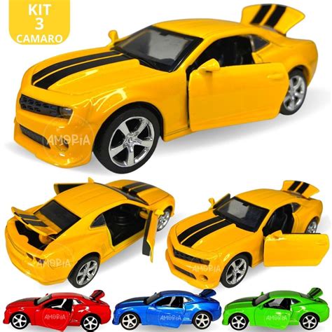 Kit Carrinho De Ferro Miniatura Camaro Abre Portas E Porta Shopee Brasil