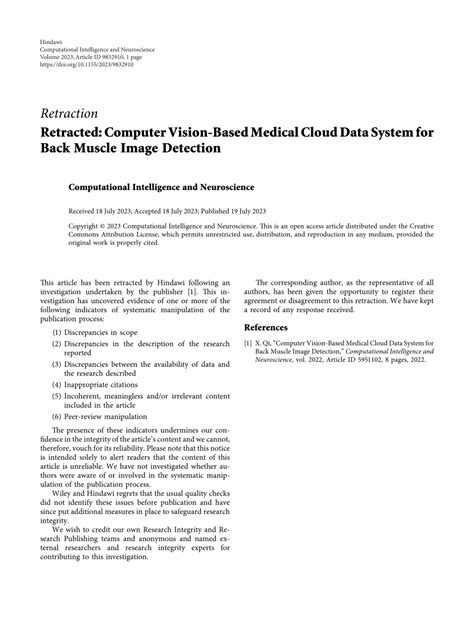 Pdf Retracted Computer Vision Based Medical Cloud Data System For Back Muscle Image Detection