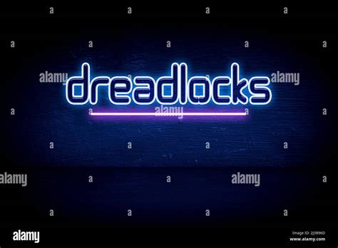 Dreadlocks Blue Neon Announcement Signboard Stock Photo Alamy