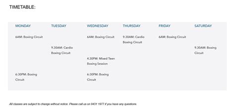 Timetable And Membership