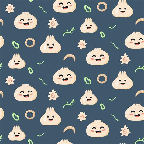 Seamless Pattern With Chinese Dumplings Vector Illustration 15277620