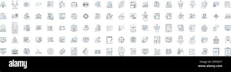 Market Analytics Line Icons Collection Predictive Optimization Analysis Trends Insights