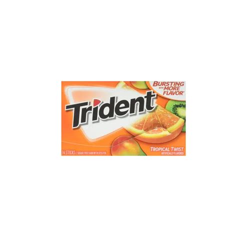 Trident Tropical Twist Flavour Sugar Free Gum With Xylitol 14 Sticks