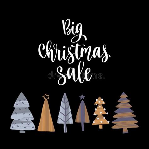 Modern Style Lettering And Hand Drawn Winter Holiday Symbols And