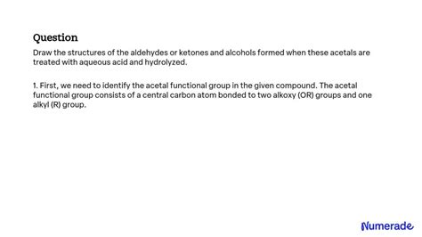 Solved Draw The Structures Of The Aldehydes Or Ketones And Alcohols