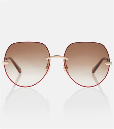 Benjamine Round Sunglasses In Brown Chloe Mytheresa