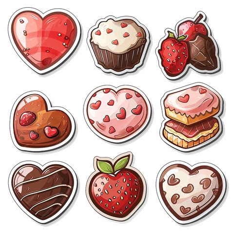 Sticker Pack Of Valentines Day Cholocates Premium Ai Generated Image