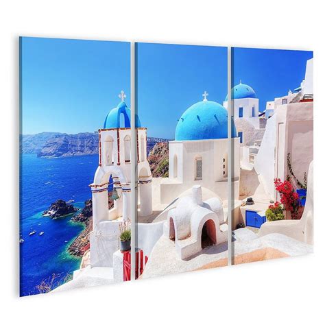 Islandburner Leinwandbild Bild Auf Leinwand Oia Stadt Auf Der Insel