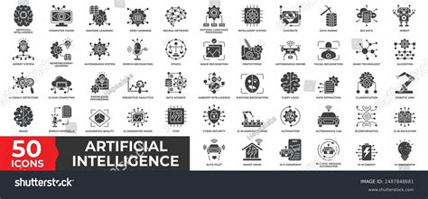 Artificial Intelligence Icon Set Machine Learning Stock Vector Royalty Free 2487848681