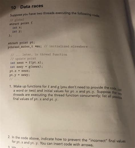 Solved 10 Data Races Suppose You Have Two Threads Executing