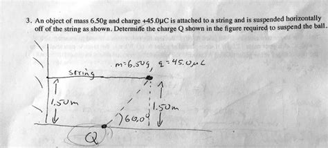 Solved An Object Of Mass G And Charge C Is Attached To A