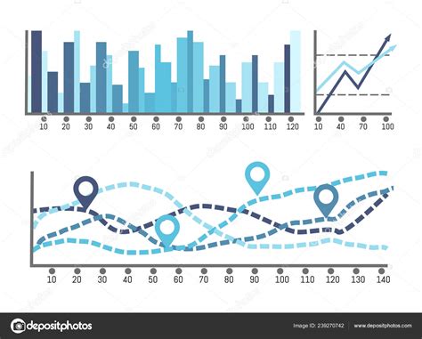 Scheme With Numbers And Visualized Data On Charts Stock Vector By