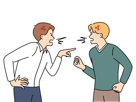 Two Men Arguing Cartoon
