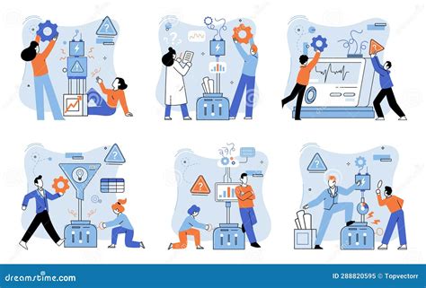 Team Solving Complex Problems Teamwork Vector Illustration Metaphor Stock Vector Illustration