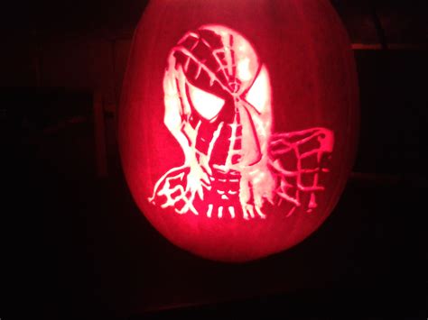Spiderman Pumpkin Carved 2014by Jason Burns Spiderman Pumpkin