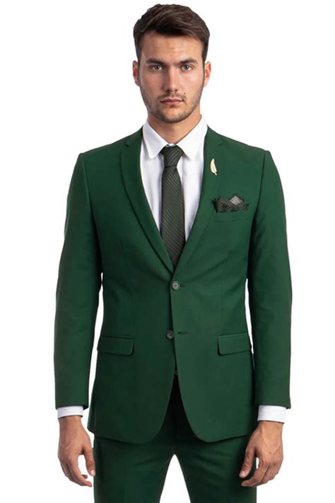 38 Cheap Suit Mens Basic 2 Button Slim Fit Wedding Suit Green