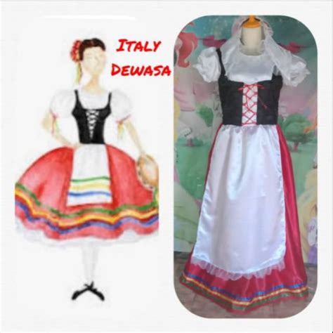 Jual Kostum Cosplay Wanita Dewasa Baju Adat Tradisional Negara Italy