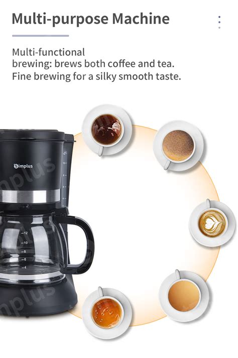 Simplus Coffee Maker 12 Cup Drip Multi Function Coffee Machines Kfjh005 Shopee Philippines