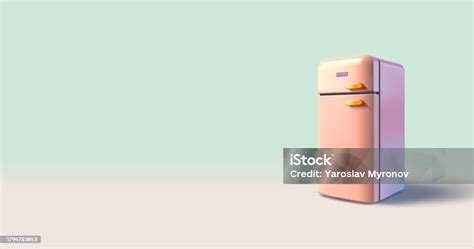 가정용 냉장고 3d 가전 제품 식품 저장 및 냉동 기술 광고를 위한 사실적인 이미지 복고풍 스타일의 그림입니다 3차원 형태에