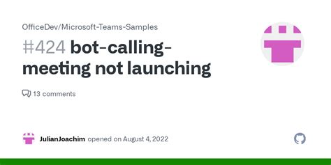 Bot Calling Meeting Not Launching · Issue 424 · Officedevmicrosoft